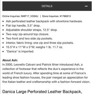 Ash | Bags | Ash Danica Perforated Backpack | Poshmark